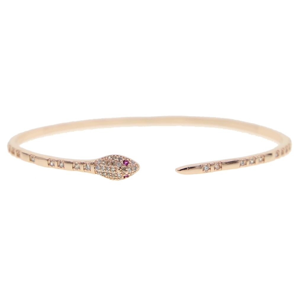 Rose Gold Diamond Snake Bracelet | Snake Jewellery